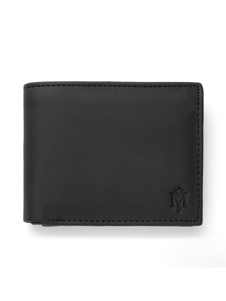 Men's Basic Black Leather Wallet | 100% Cow Leather– Modveste: Shop ...